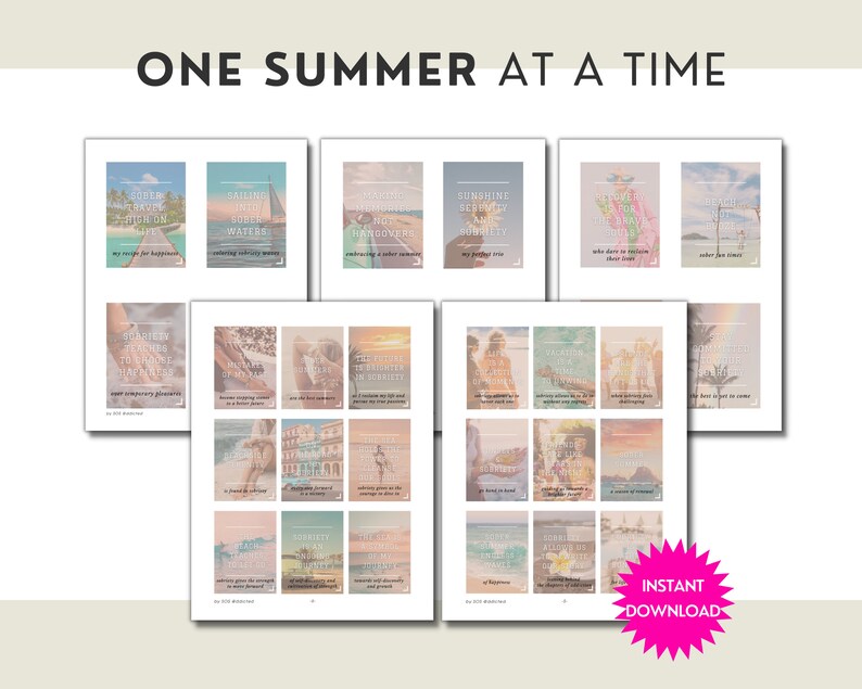 Sobriety Affirmation Cards Summer Quotes, Addiction Recovery Gift ...