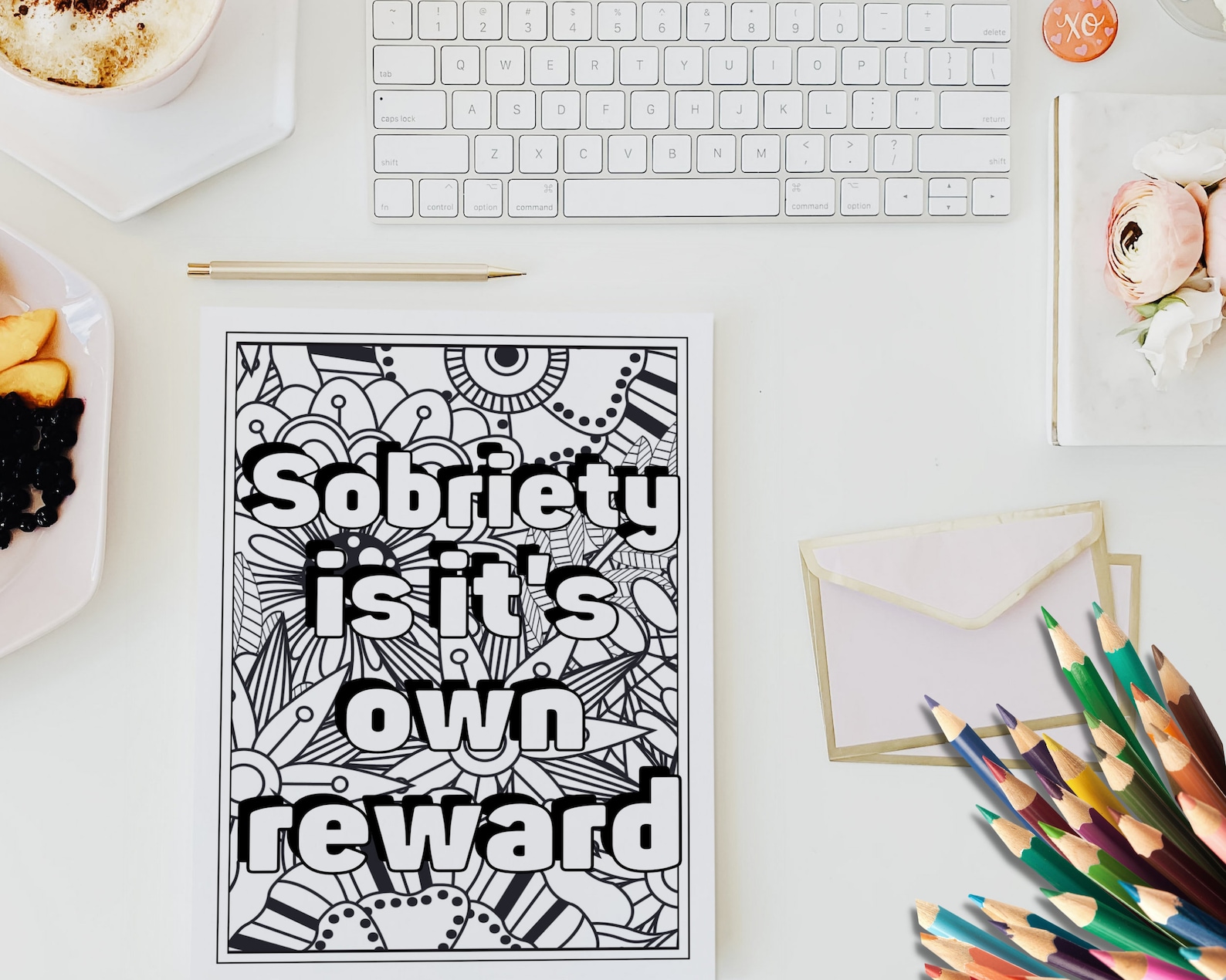 Sobriety Quotes Coloring Pages for Adults & Teens, Stress Relief ...