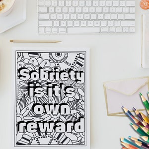 Sobriety Quotes Coloring Pages for Adults & Teens in Addiction Recovery ...