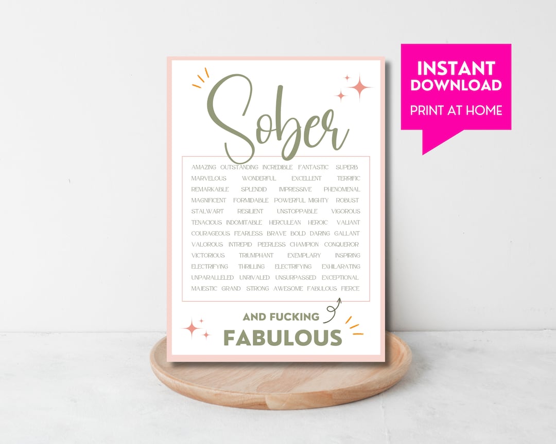 Printable Sobriety Motivation Card, Addiction Recovery Anniversary Card ...