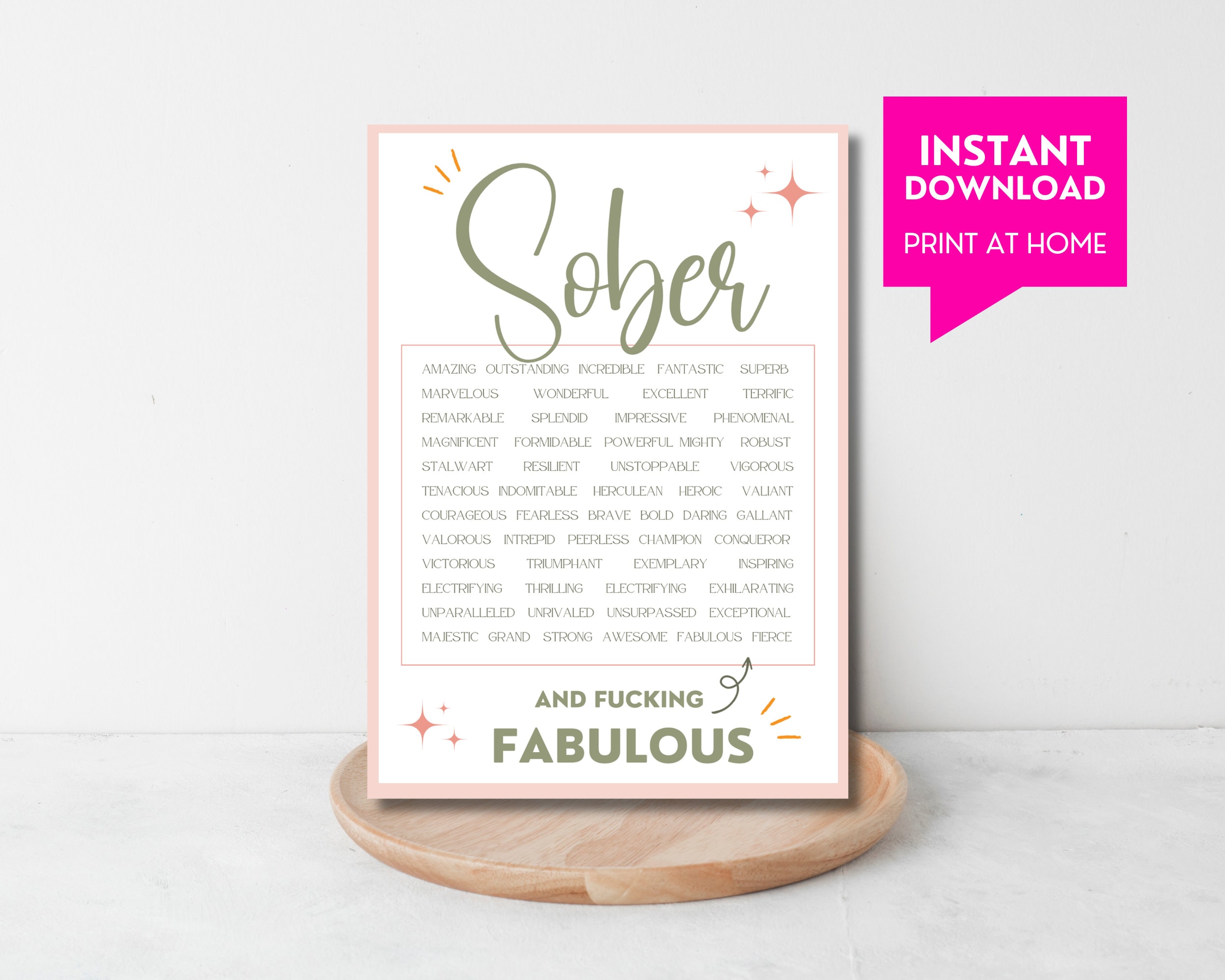 Printable Sobriety Motivation Card, Addiction Recovery Anniversary Card ...