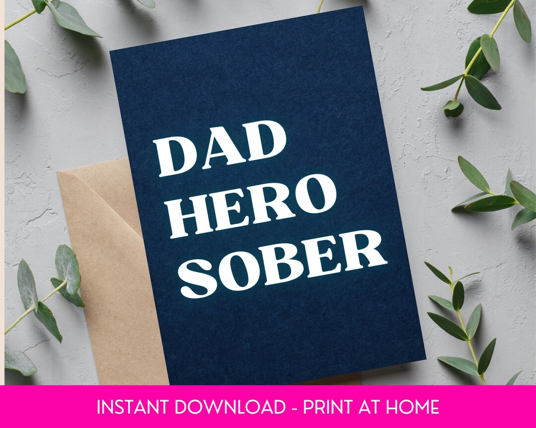 Sobriety Card for Dad, Encouragement Sober Support Father, Digital ...