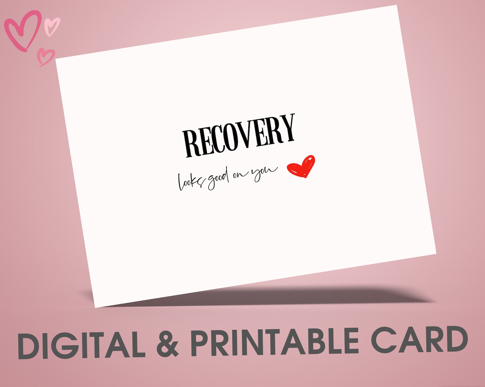 Printable Recovery Card, Digital Valentines Card, Addiction Recovery ...