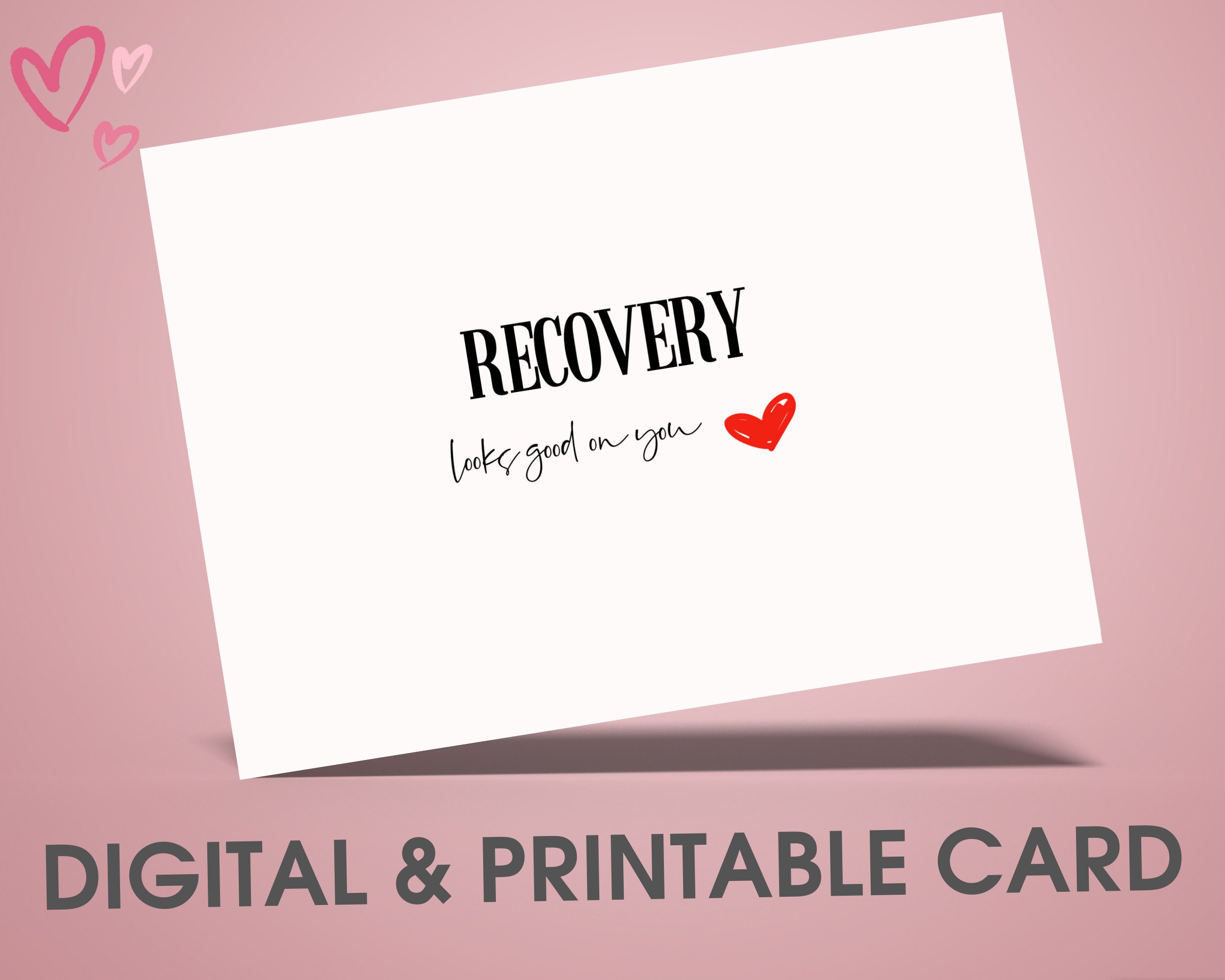 Printable Recovery Card, Digital Valentines Card, Addiction Recovery ...
