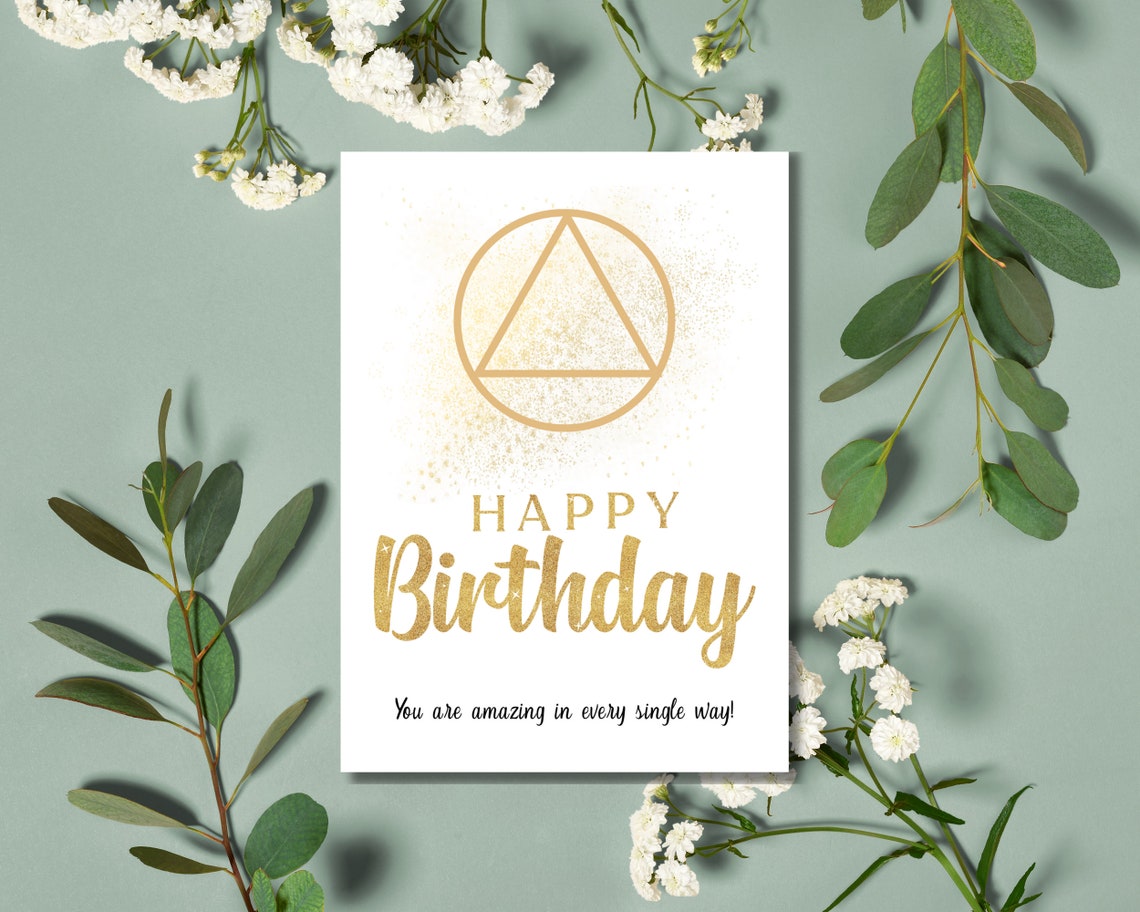 Sober Birthday Card, Soberversary, Digital Sobriety Anniversary Card ...