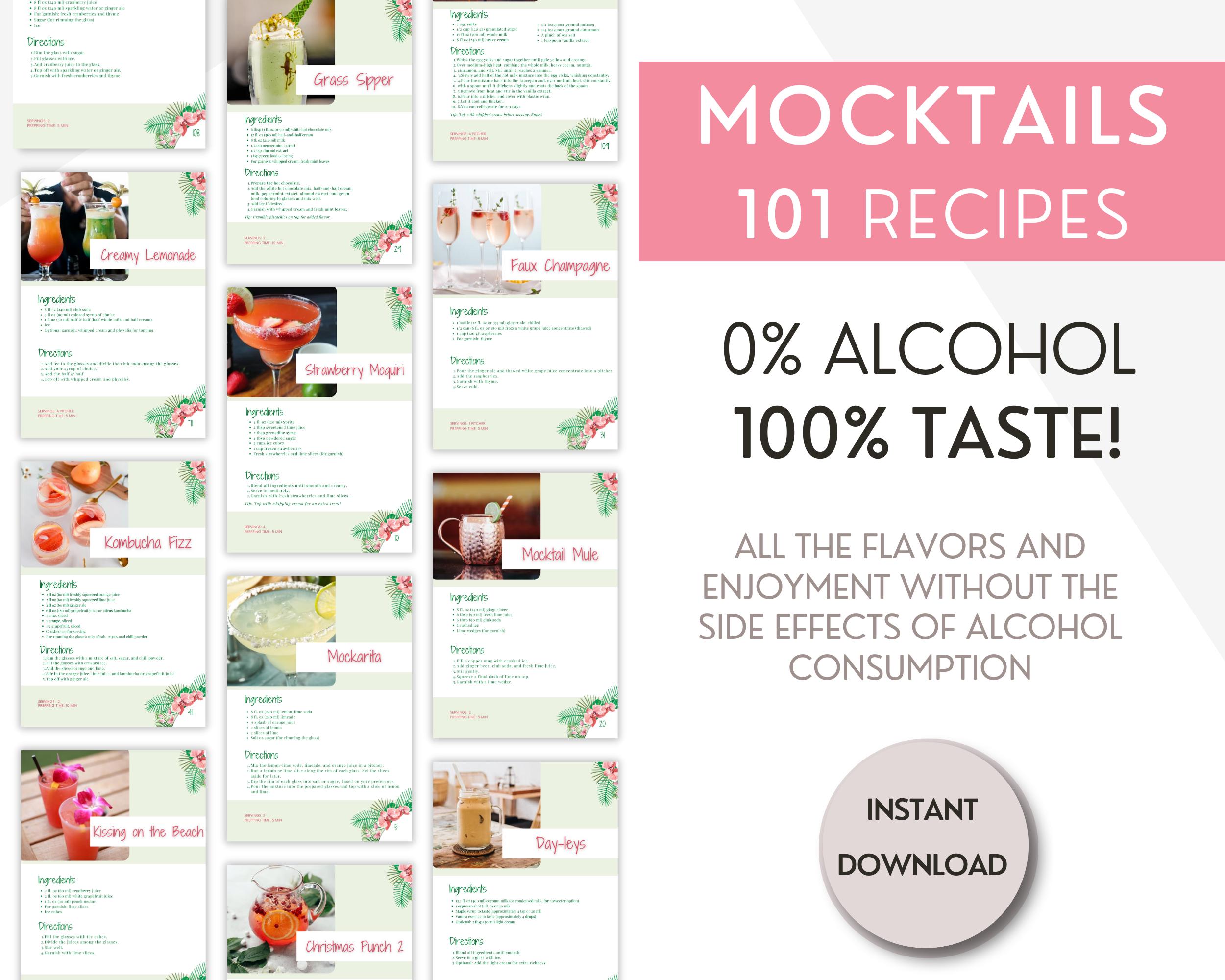 Mocktail Recipes, 101 Non-alcoholic Drinks, Digital Mixologist E-book ...