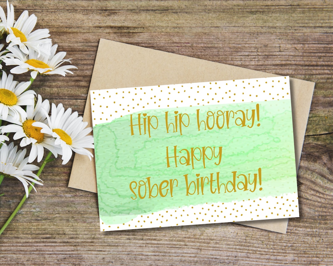 Sobriety Birthday Card for Soberversary, Digital & Printable PDF ...