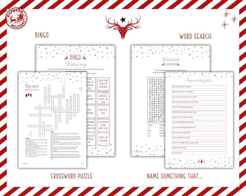 Sobriety Christmas Activity Book, Printable Holiday Puzzles & Recovery ...