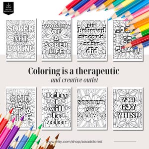 Sobriety Quotes Coloring Pages for Adults Teens in Addiction Recovery ...
