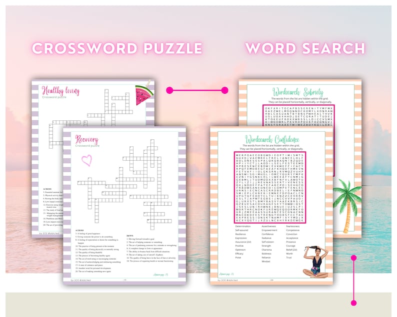 Sobriety Activity Summer Book With Addiction Recovery Games & Coloring ...