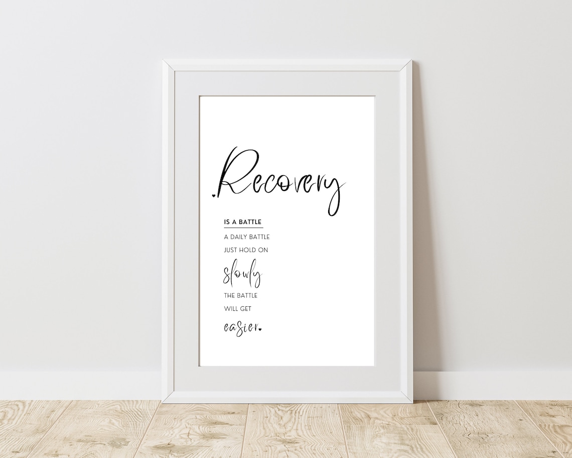 Recovery is a Daily Battle Digital Wall Art, Instant Download, Poster ...