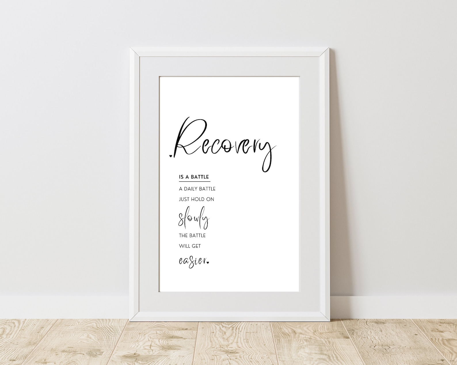 Recovery is a Daily Battle Digital Wall Art, Instant Download, Poster ...