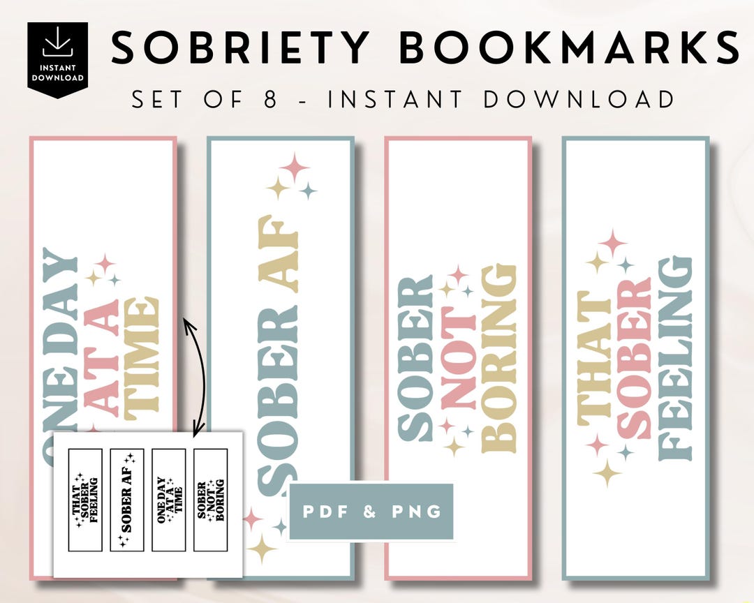Printable Sobriety Bookmarks: Addiction Recovery Quotes, Motivational ...