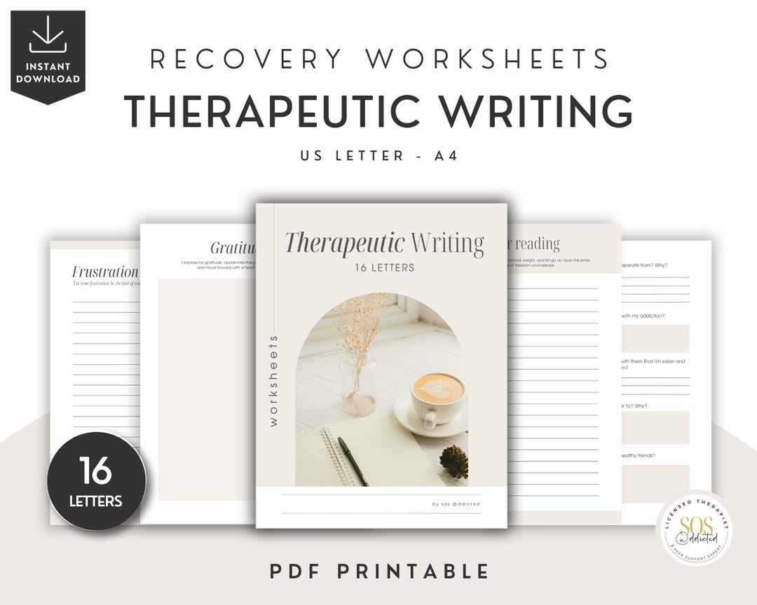 Therapeutic Writing Therapy Worksheets, Recovery Counselor Resources ...