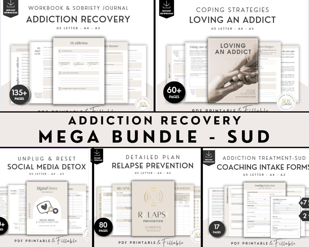 Bundle PDF Worksheets Addiction Recovery Coping Skills, Relapse ...
