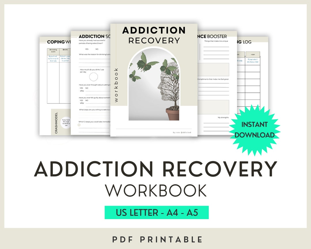 Addiction Recovery Workbook Printable Sobriety Worksheets - Etsy