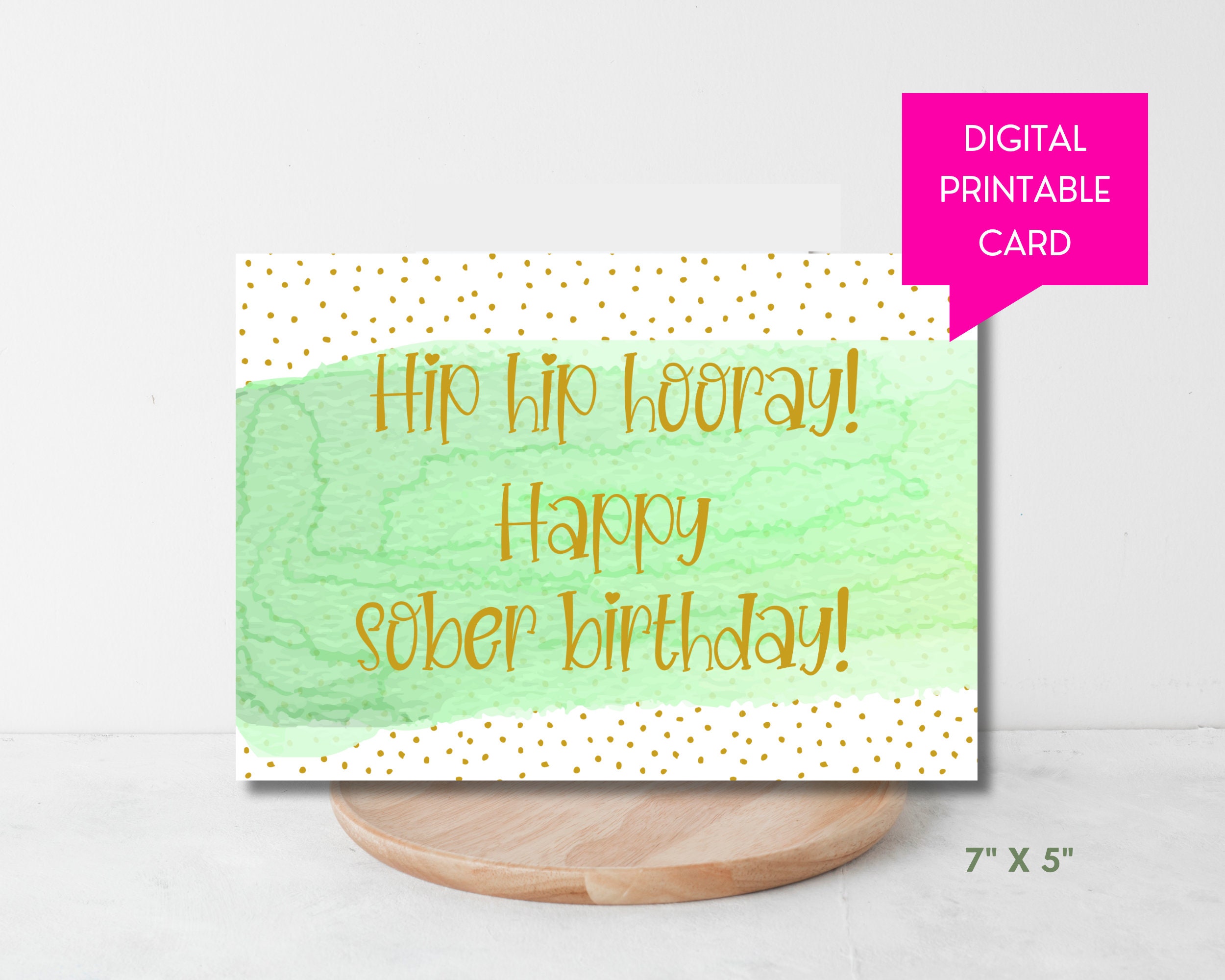 Sobriety Birthday Card for Soberversary, Digital & Printable PDF ...