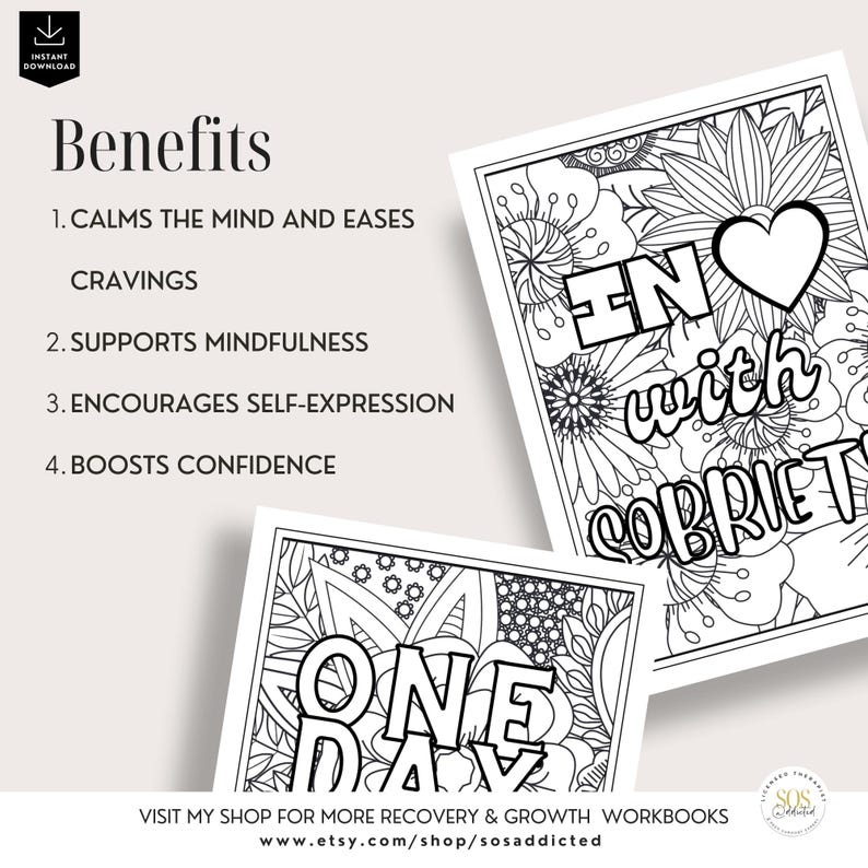 Sobriety Quotes Coloring Pages for Adults Teens in Addiction Recovery ...