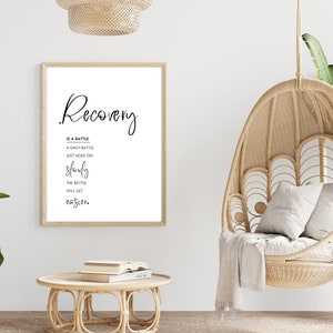 Recovery is a Daily Battle Digital Wall Art, Instant Download, Poster ...