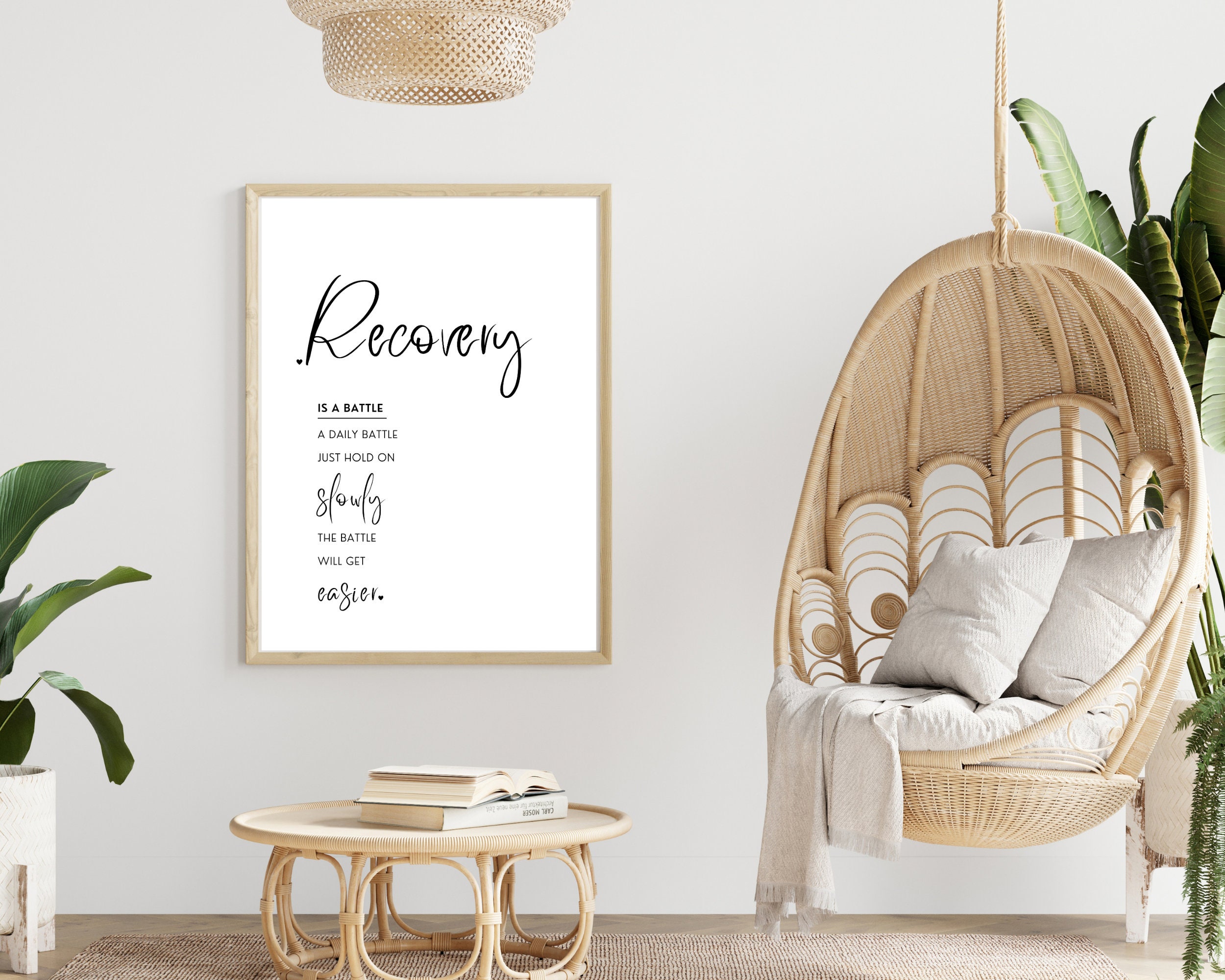 Recovery is a Daily Battle Digital Wall Art, Instant Download, Poster ...