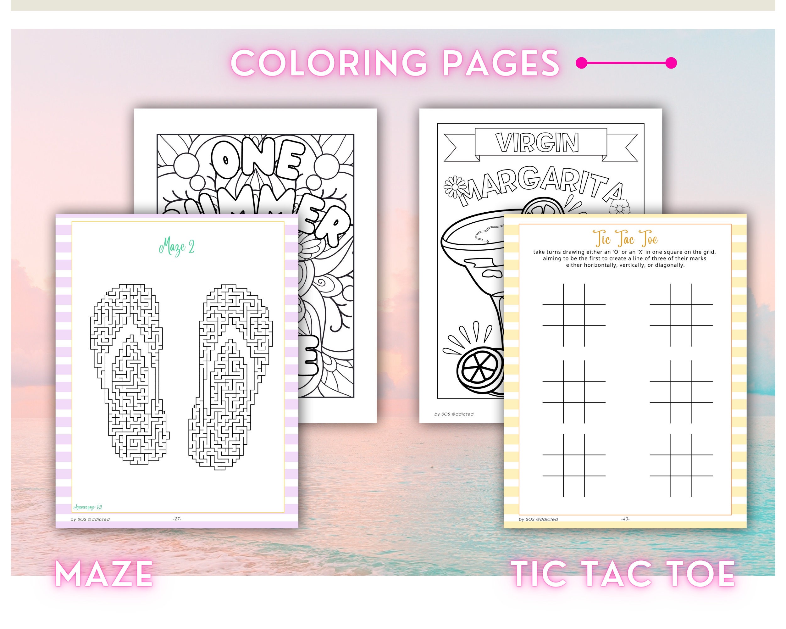 Sobriety Activity Summer Book With Addiction Recovery Games & Coloring ...