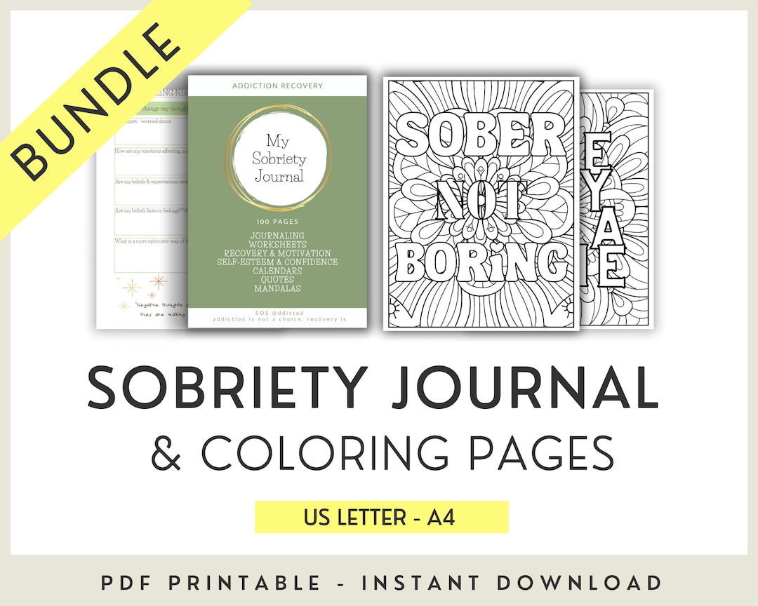 Sobriety Journal Motivational Coloring Pages, Sober Quotes, Recovery ...
