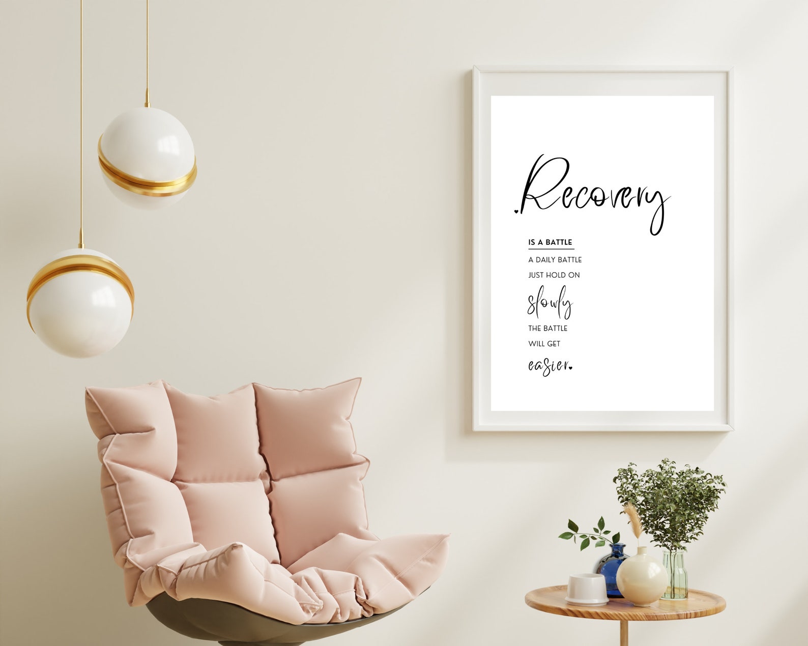 Recovery is a Daily Battle Digital Wall Art, Instant Download, Poster ...