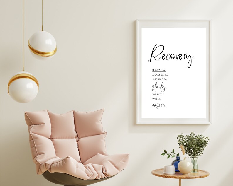 Recovery is a Daily Battle Digital Wall Art, Instant Download, Poster ...