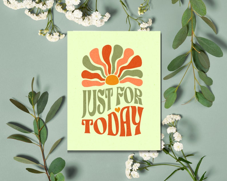 Just for Today Digital Card, Printable 5x7, AA NA Al Anon Recovery ...