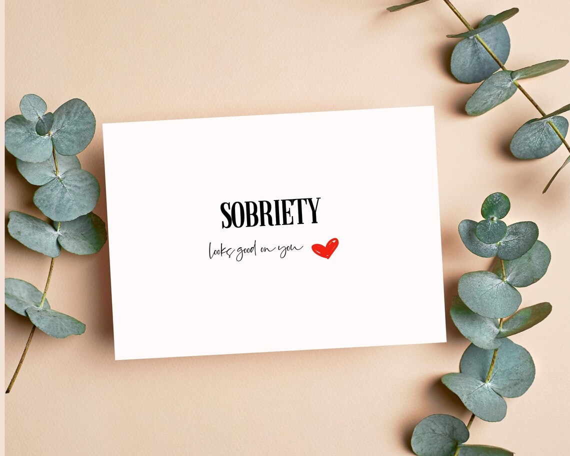 Printable Sobriety Card, Digital Valentines Card, Sobriety Anniversary ...
