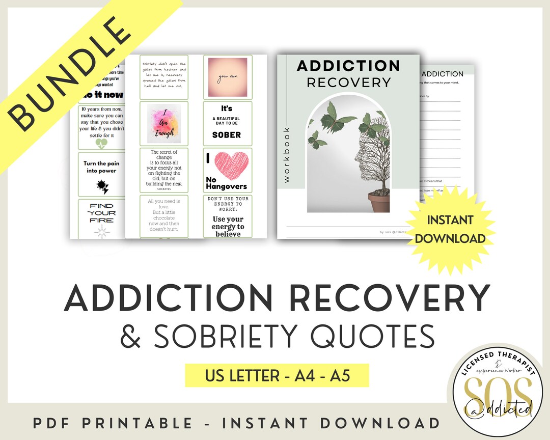Addiction Recovery Workbook Sobriety Quotes, Counselor Worksheets for ...