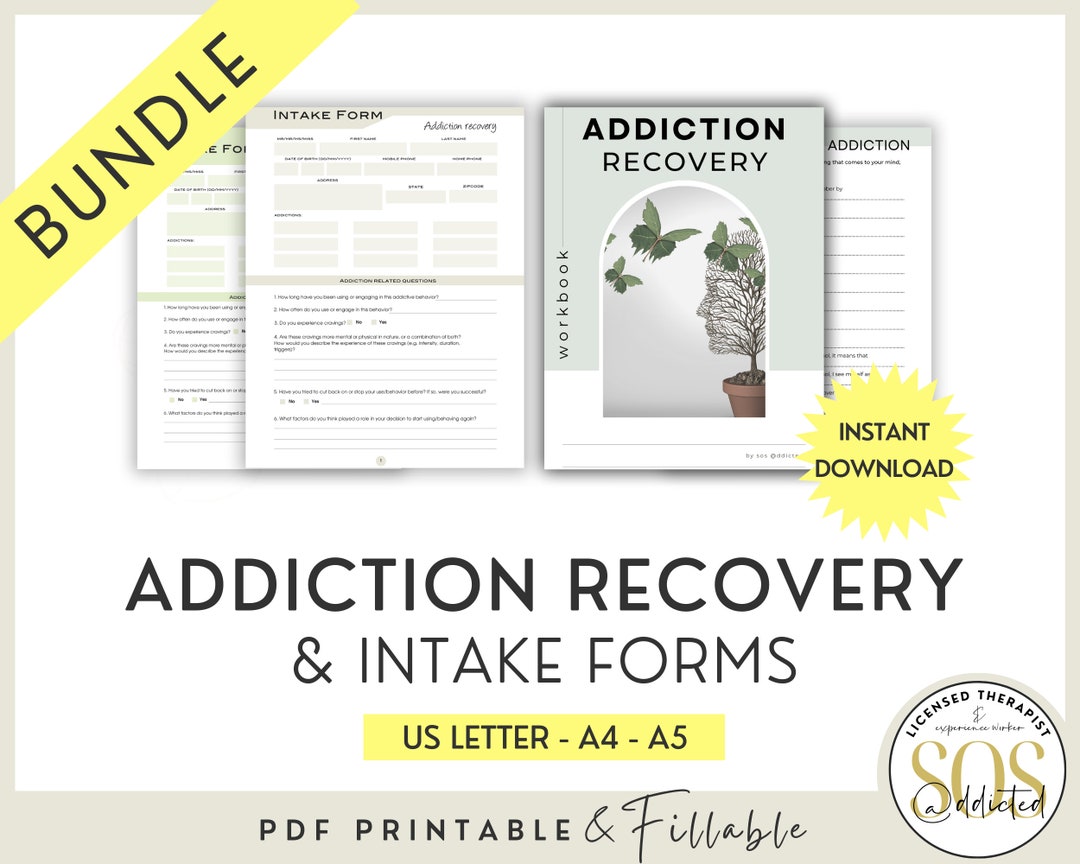Addiction Recovery Workbook and Intake Form for Substance Use Treatment ...