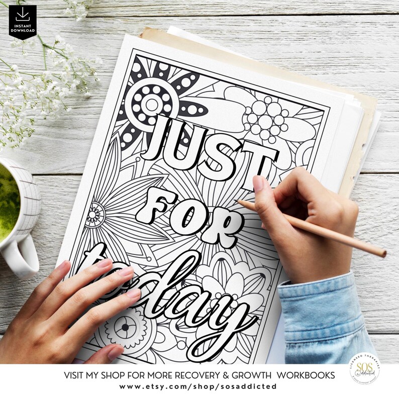 Sobriety Quotes Coloring Pages for Adults Teens in Addiction Recovery ...