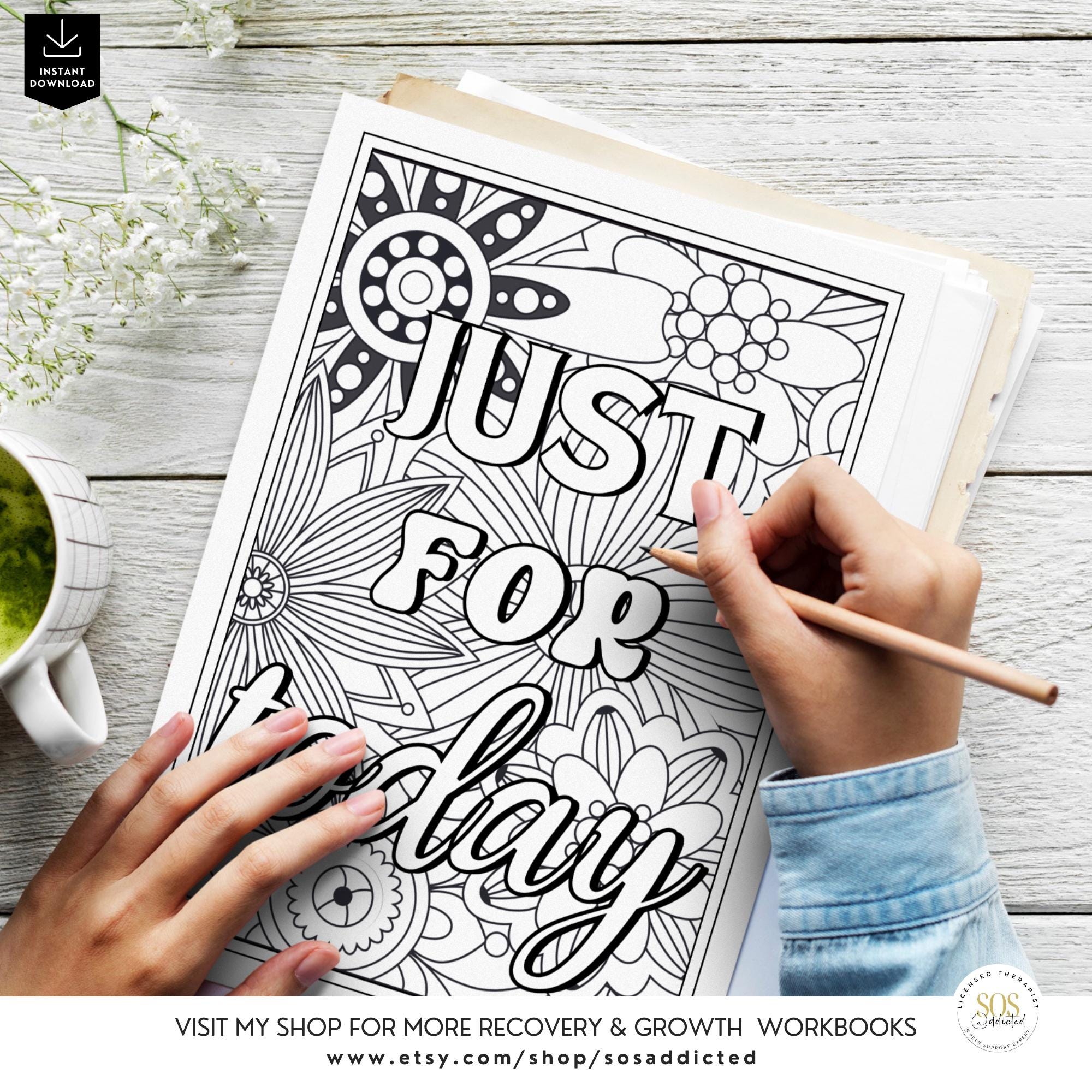 Sobriety Quotes Coloring Pages for Adults Teens in Addiction Recovery ...