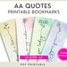 Bookmarks Set One Day at A Time, AA Quotes and Sayings, Printable PDF ...