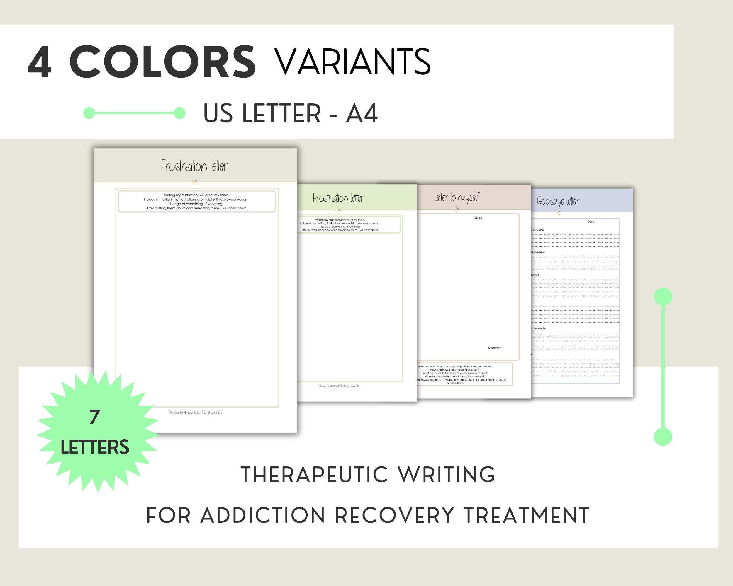Addiction Recovery Letters, Therapy Worksheets, Theraputic Writing ...