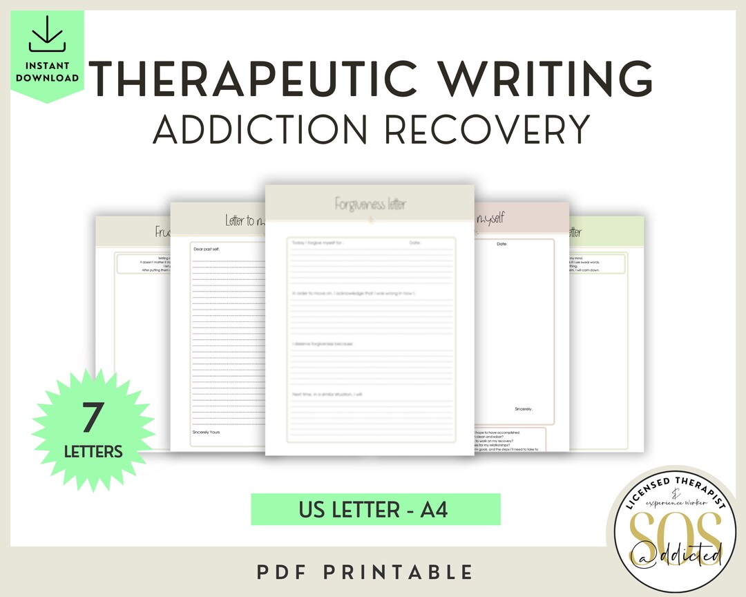 Addiction Recovery Letters, Therapy Worksheets, Theraputic Writing ...