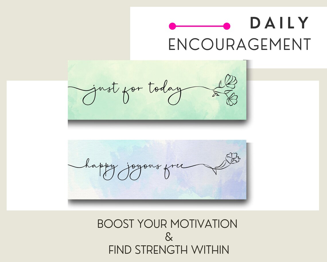 Bookmarks Set One Day at A Time, AA Quotes and Sayings, Printable PDF ...