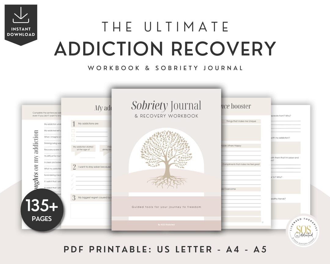 Addiction Recovery Workbook, Printable Fillable Therapy Worksheets ...