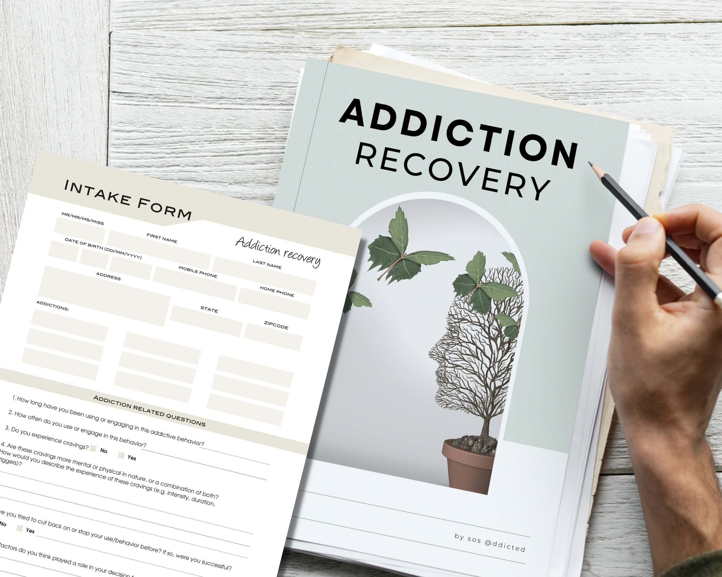 Addiction Recovery Workbook and Intake Form for Substance Use Treatment ...