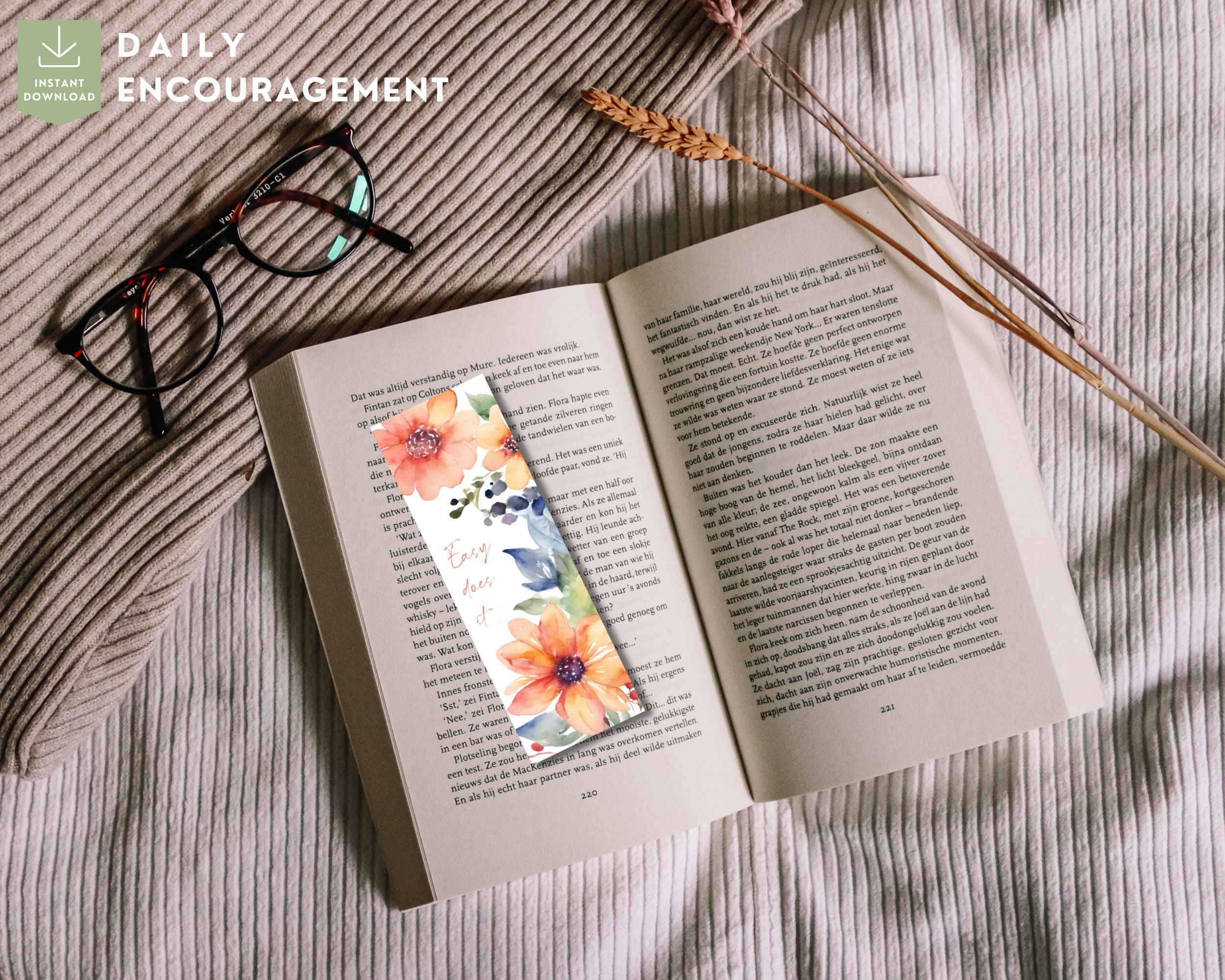 Printable Watercolor Flower Bookmarks With AA Affirmations & Slogans ...