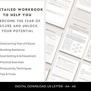 Fear of Failure & Goal Setting Therapy Worksheets, Counselor Resource ...