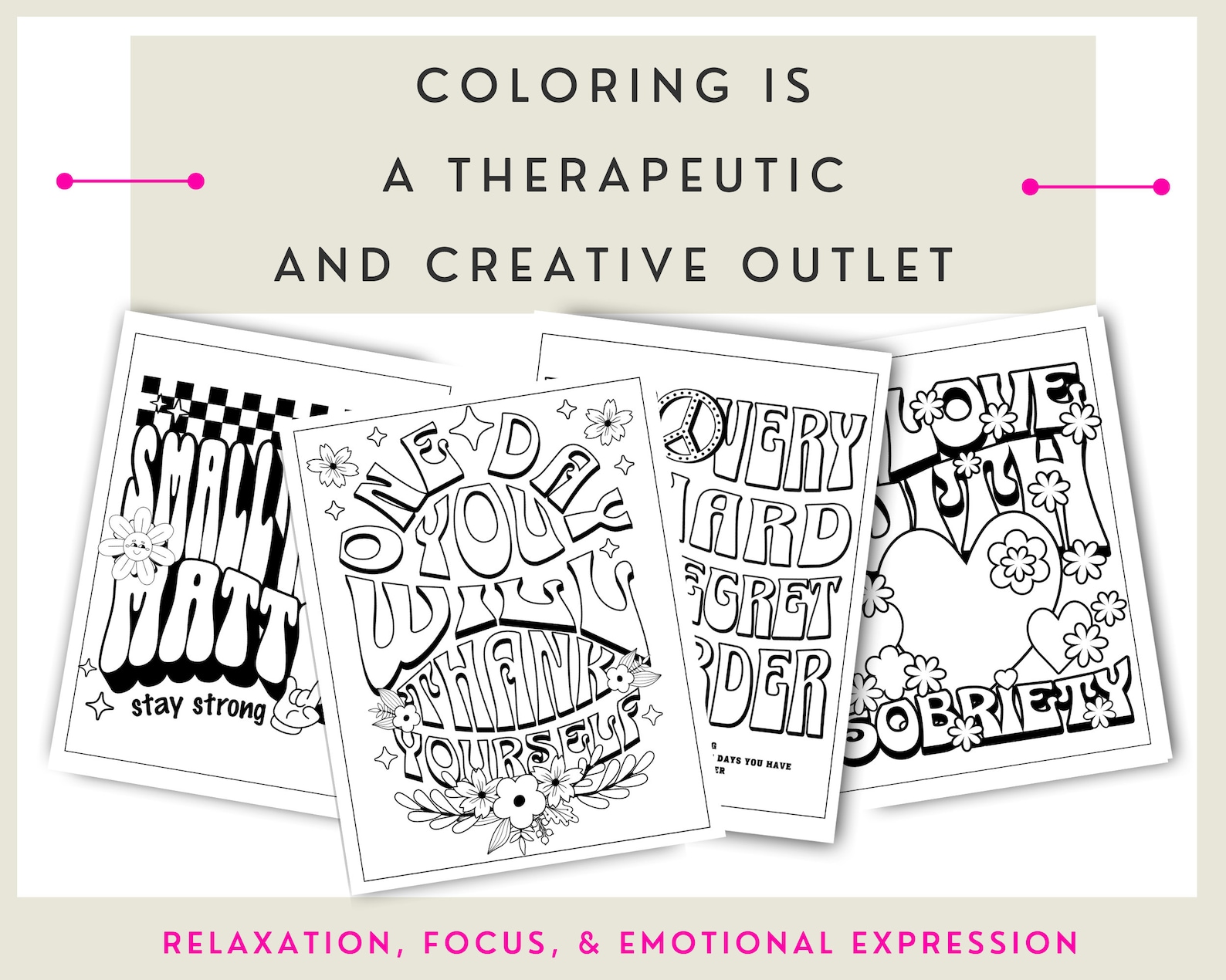 Sobriety Coloring Pages, Retro Groovy Addiction Recovery Coloring Book ...