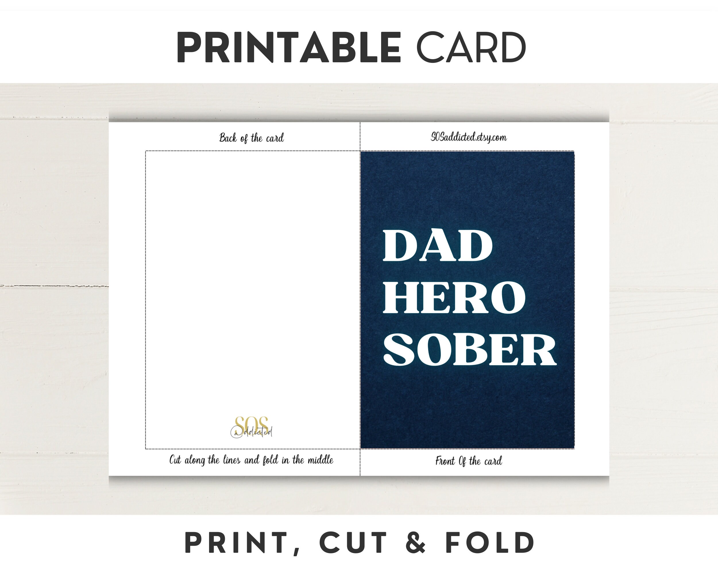 Sobriety Card for Dad, Encouragement Sober Support Father, Digital ...