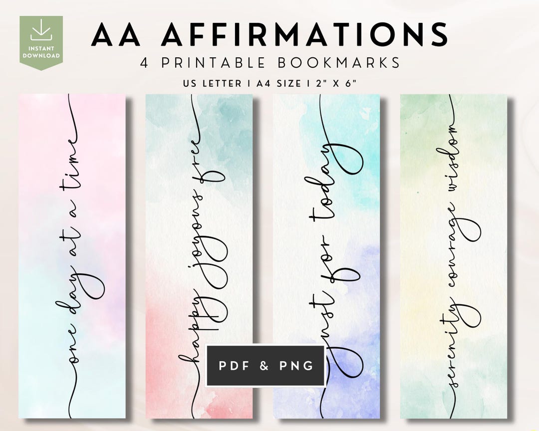 AA Quotes Printable Bookmarks, NA Addiction Recovery, Al Anon ...