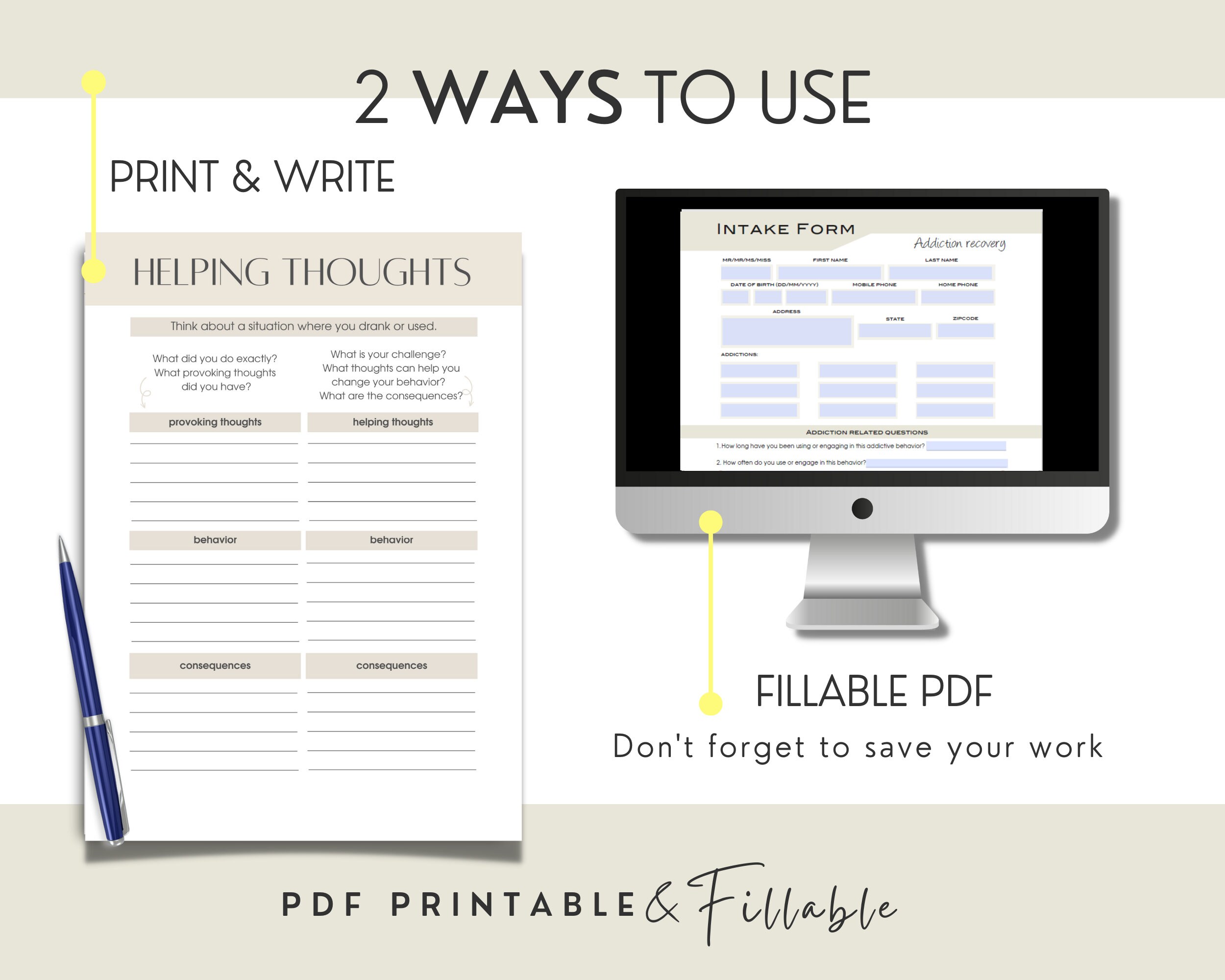 Relapse Prevention Plan Counselor Intake Forms, Addiciton Recovery ...