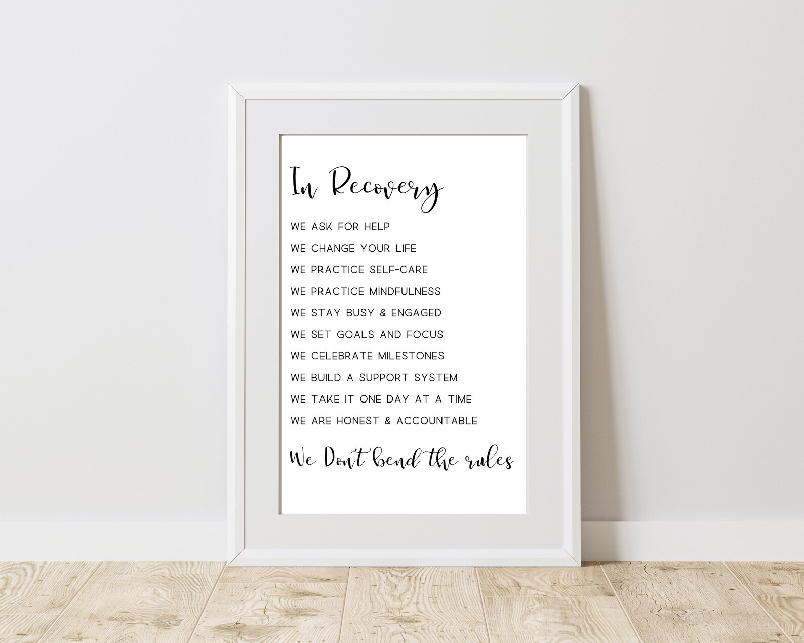 Rules of Recovery Printable Poster, Sobriety Motivation, Therapist ...