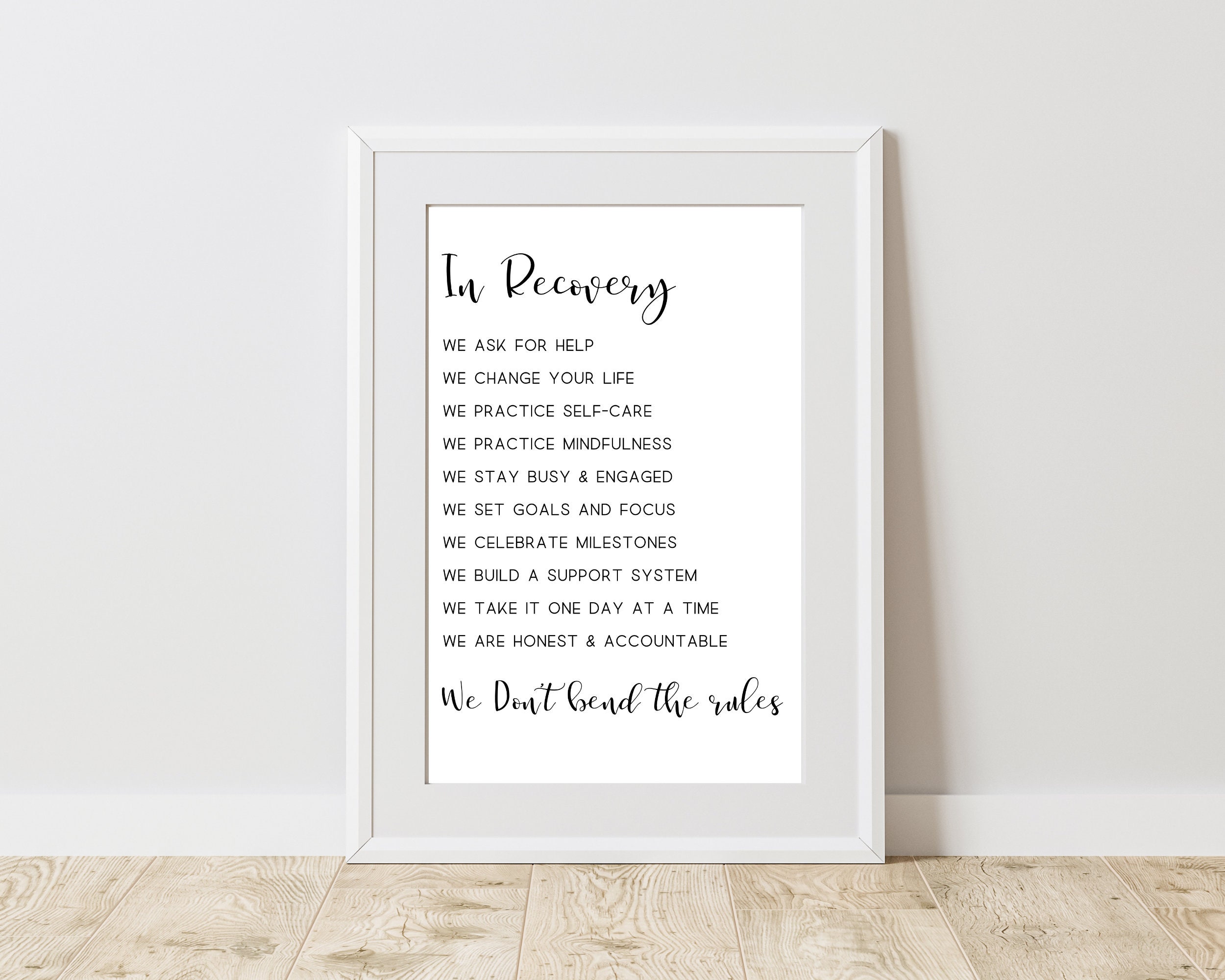 Rules of Recovery Printable Poster, Sobriety Motivation, Therapist ...