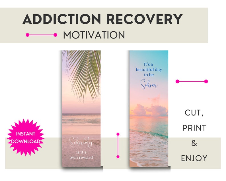 Sobriety Printable Bookmark Set With Sayings and Affirmation, Template ...