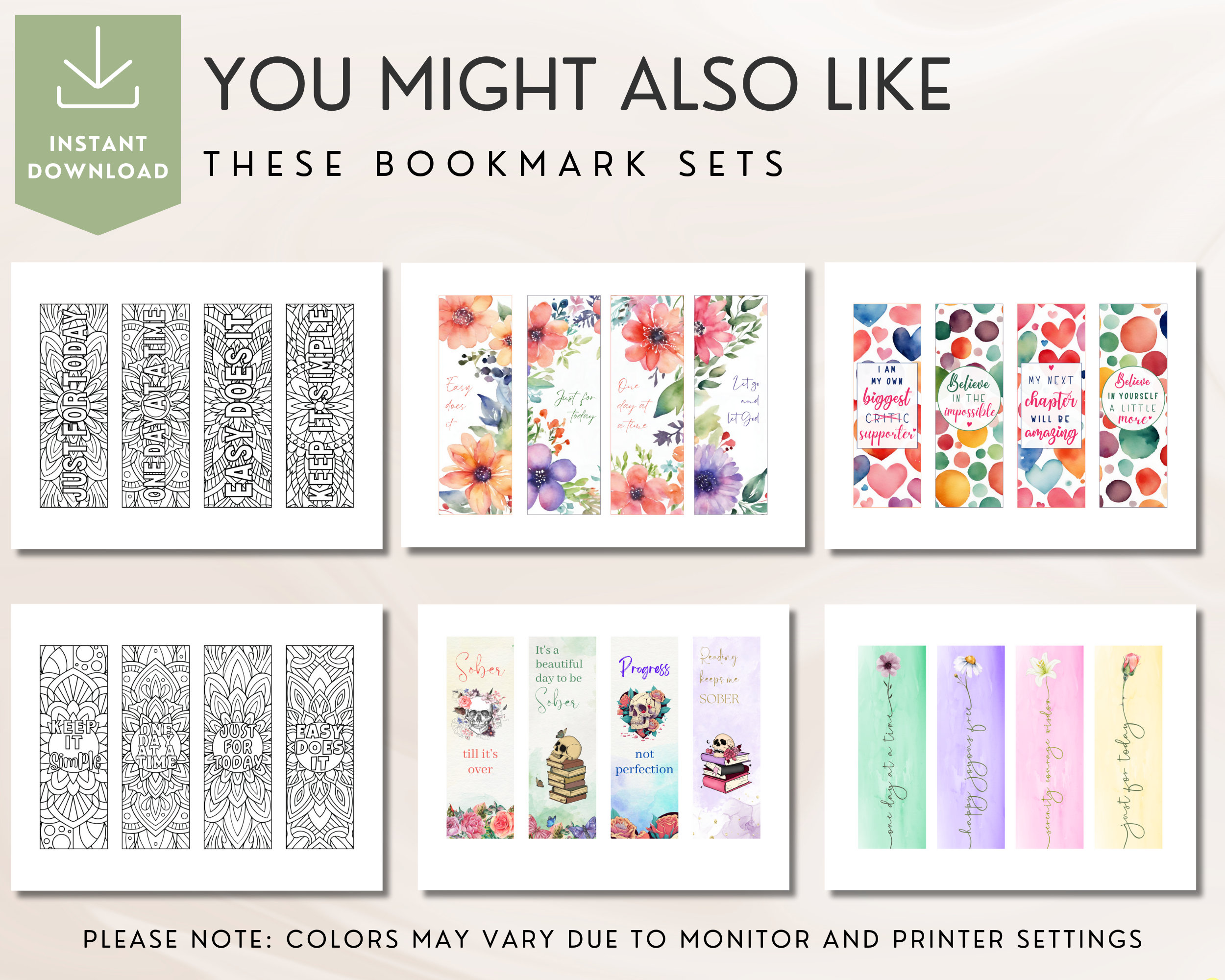 Printable AA Serenity Prayer Bookmark, NA Recovery Gratitude Prayer ...